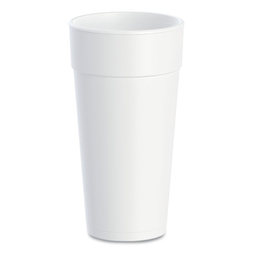 Foam Drink Cups, Hot/Cold, 24 oz, White, 25/Bag, 20 Bags/Carton ...